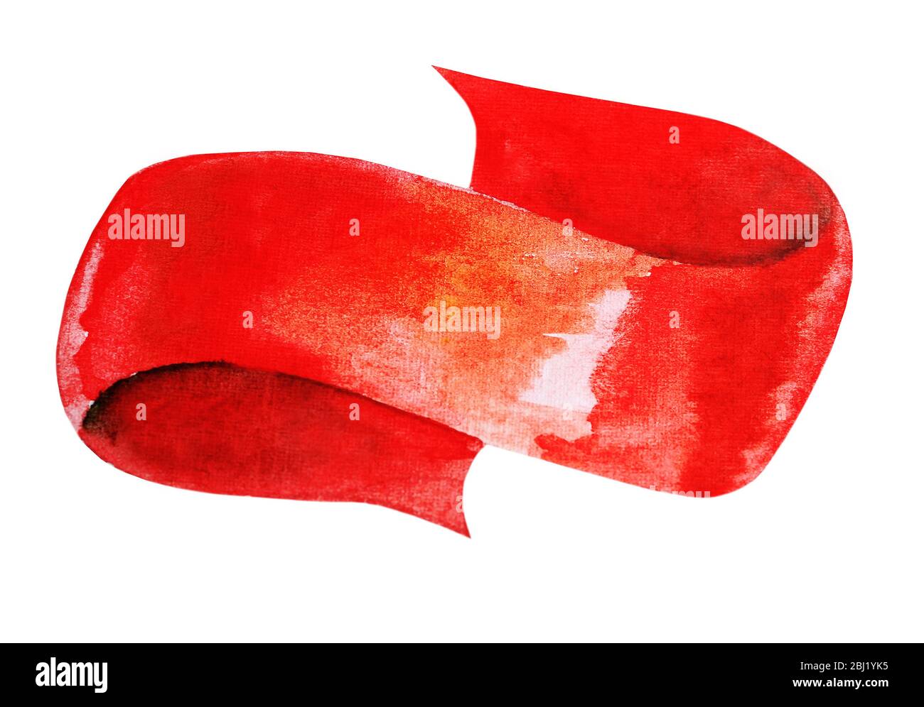 Hand painted ribbon colorful isolated on white Stock Photo - Alamy