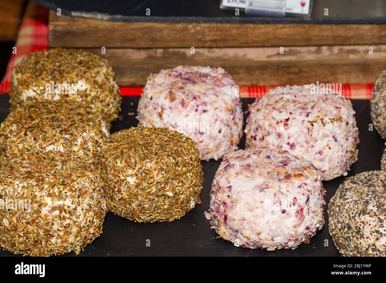 Soft cheese canape appetizer display during brunch Stock Photo - Alamy