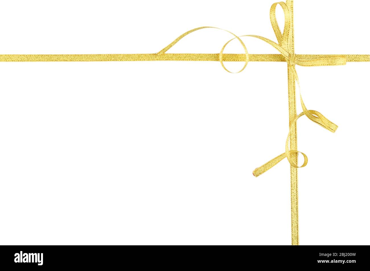 Yellow ribbon bow isolated on white Stock Photo - Alamy