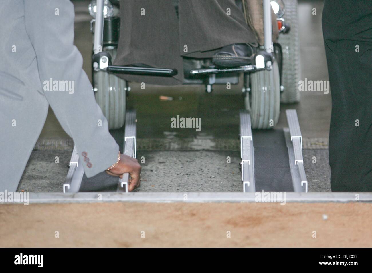 Disabled access wheelchair rails Stock Photo - Alamy