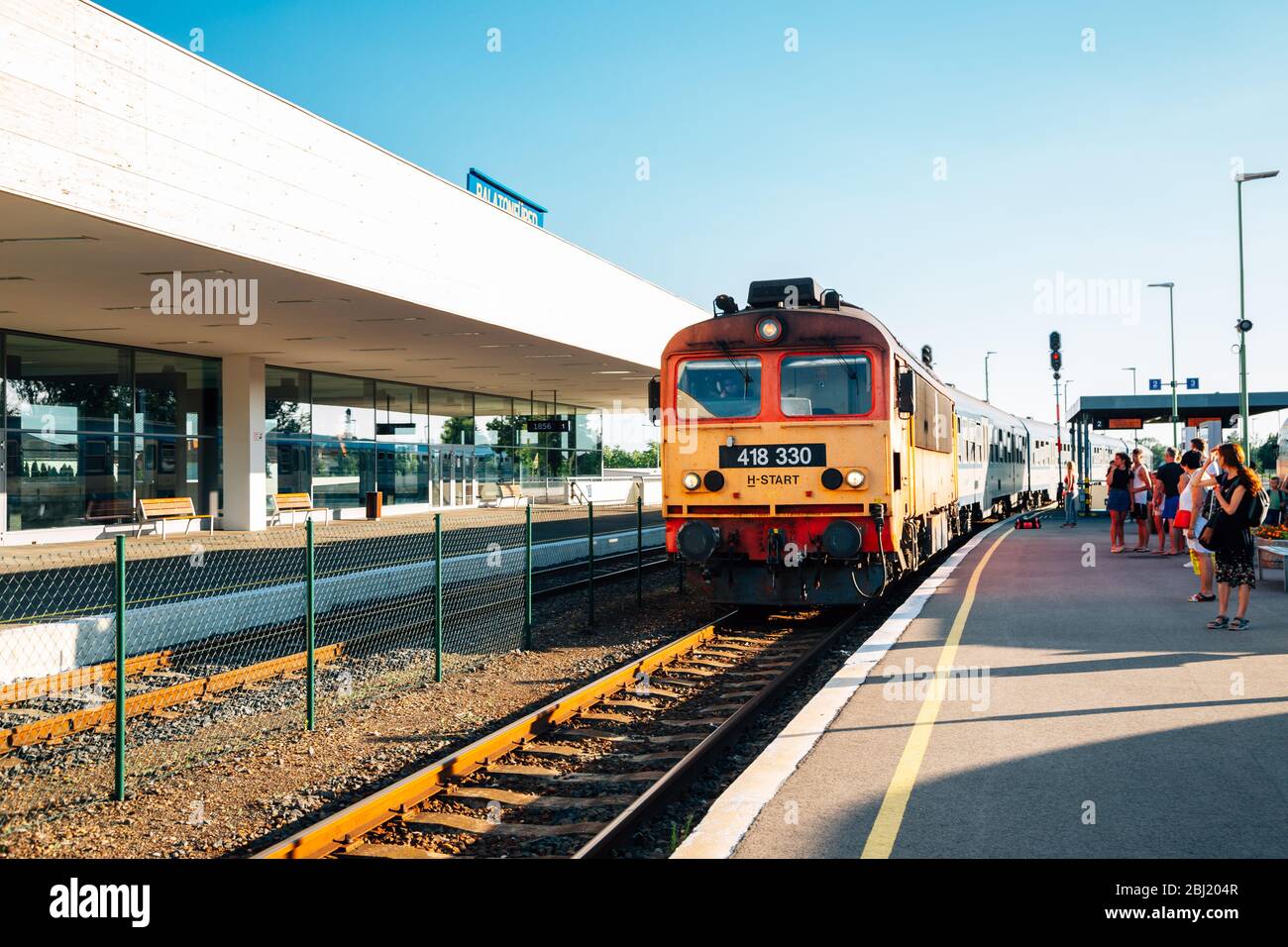Balatonfured, Hungary - June 28, 2019 : Balatonfured railway station ...