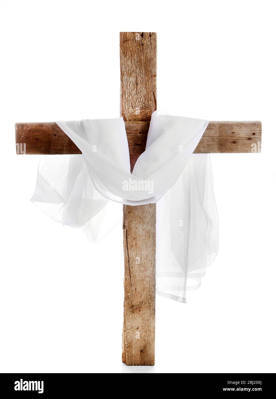 Cross with cloth, isolated on white Stock Photo - Alamy