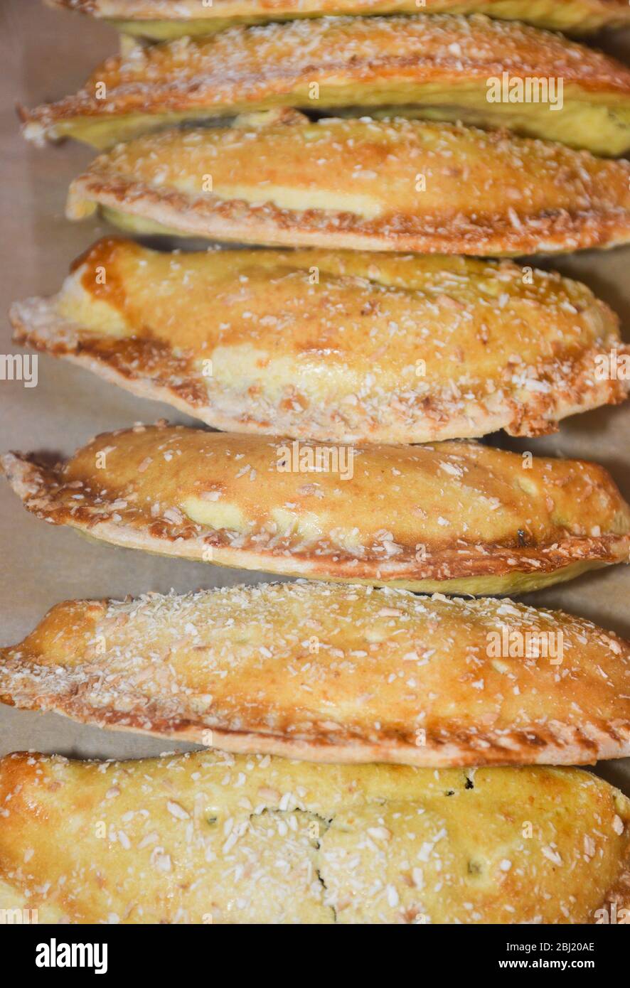 An empanada is a type of baked or fried turnover consisting of pastry ...