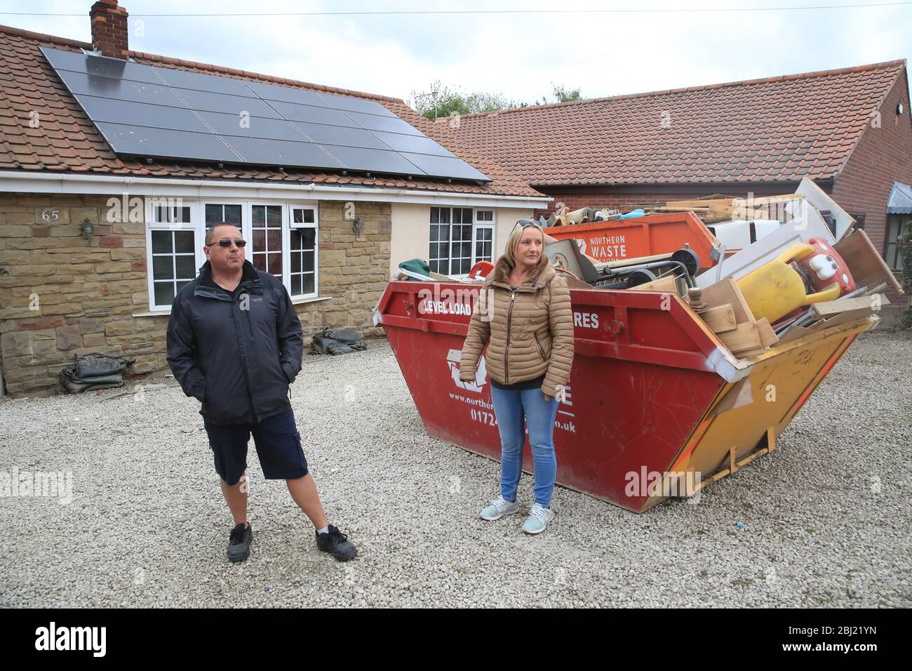 Kevin and catherine lorryman return to their bungalow in snaith hi-res ...