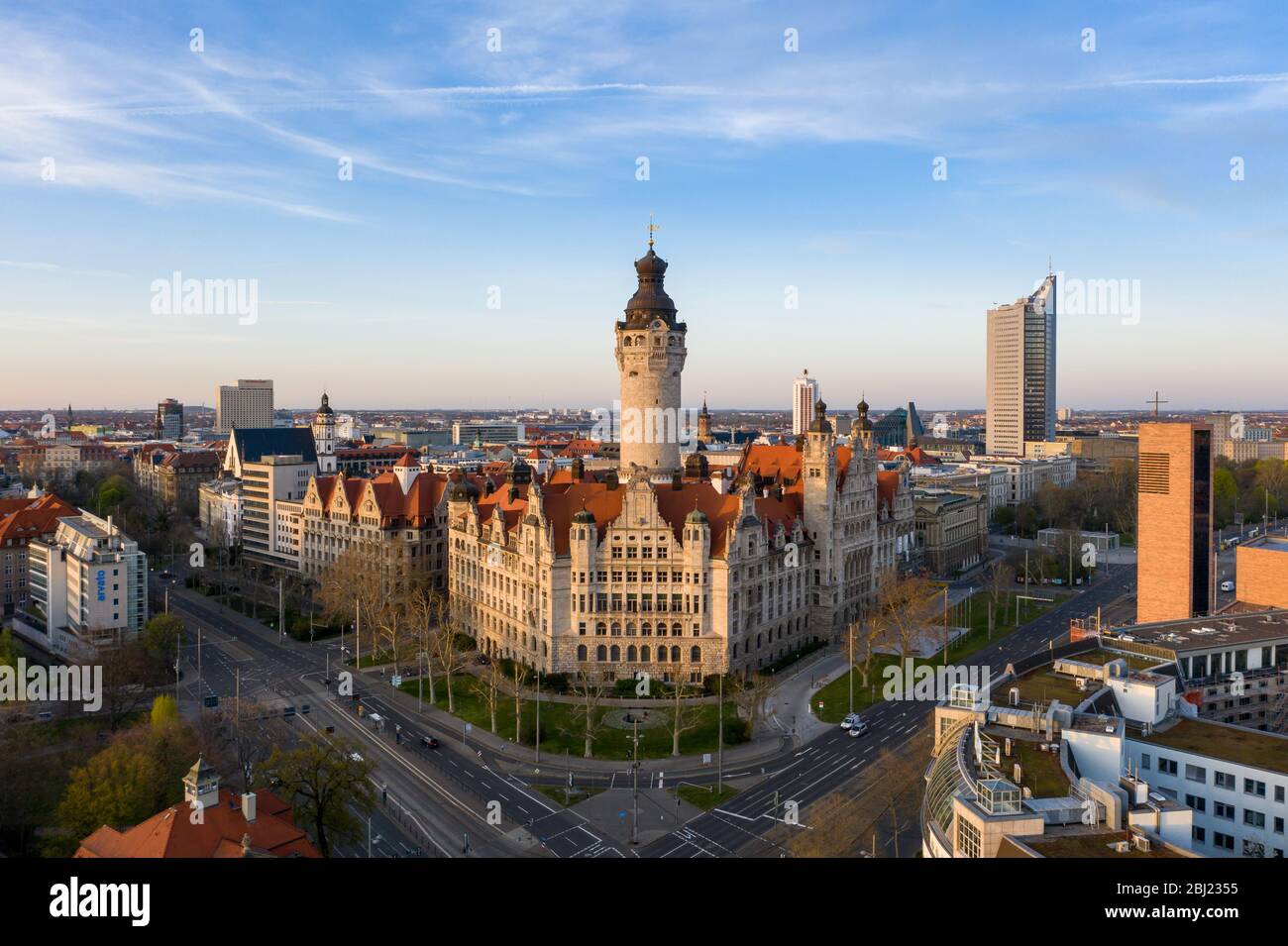 14 September 2017, Saxony, Leipzig: View of the city centre of Leipzig ...