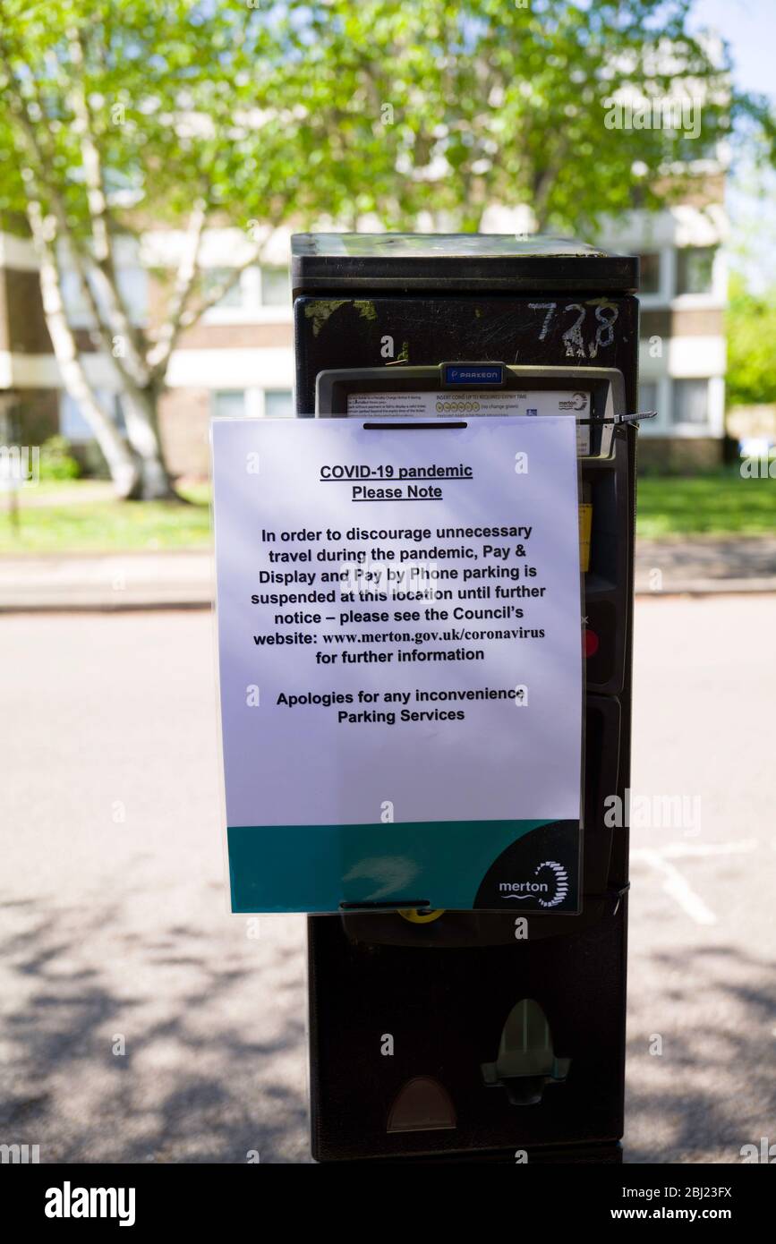 Covid-19. Car parking restrictions Stock Photo - Alamy
