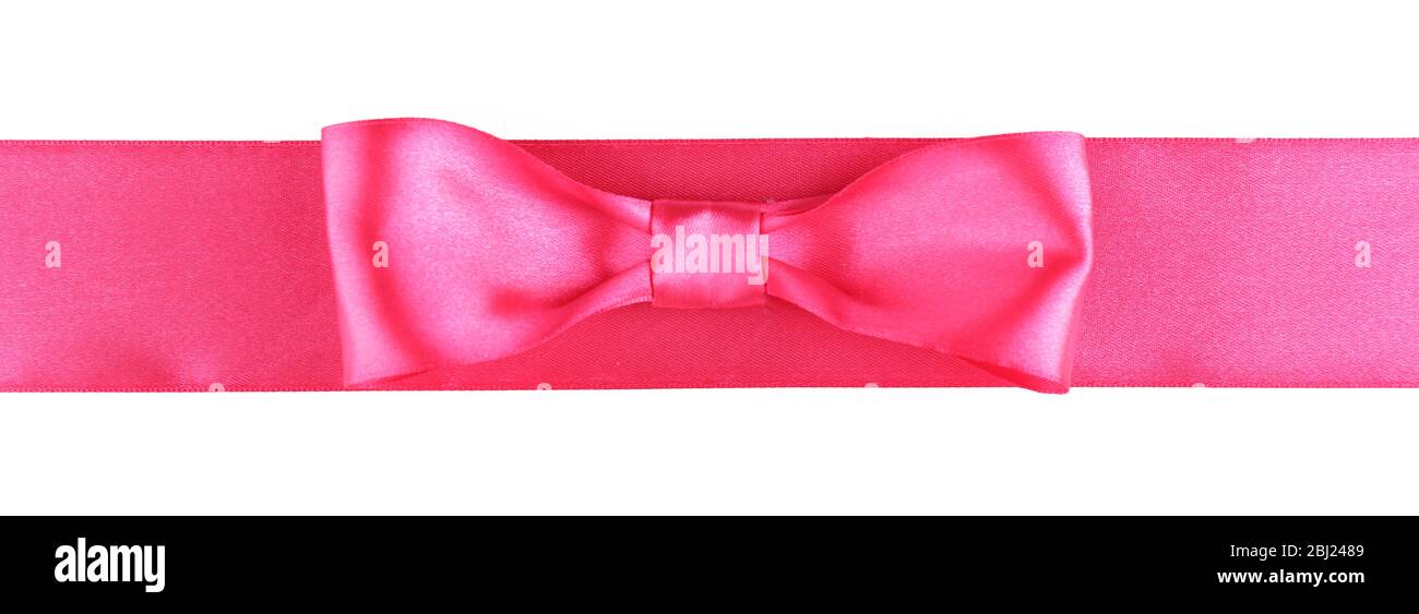 Pink ribbon bow isolated on white Stock Photo - Alamy