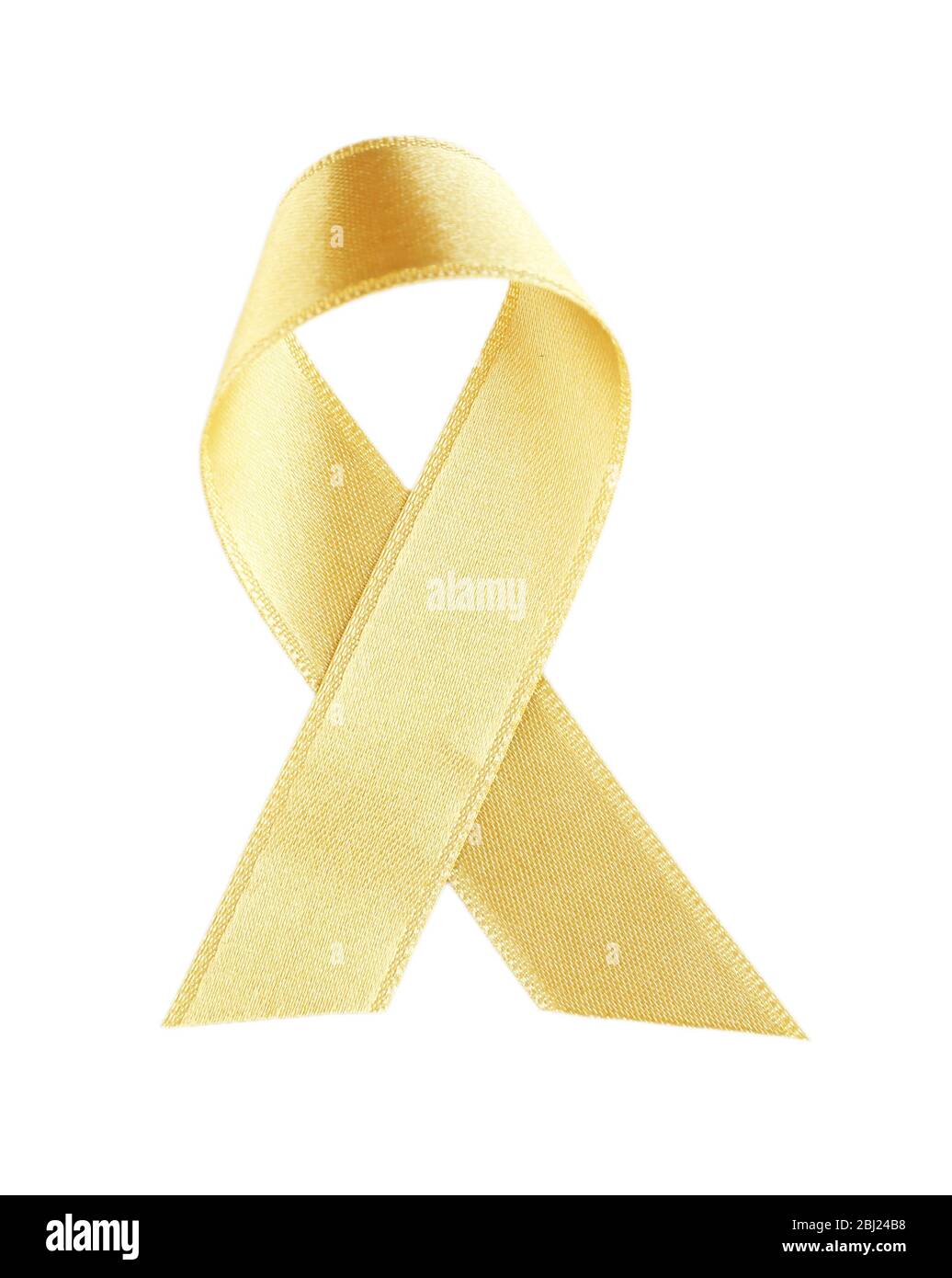 Golden ribbon isolated on white Stock Photo - Alamy