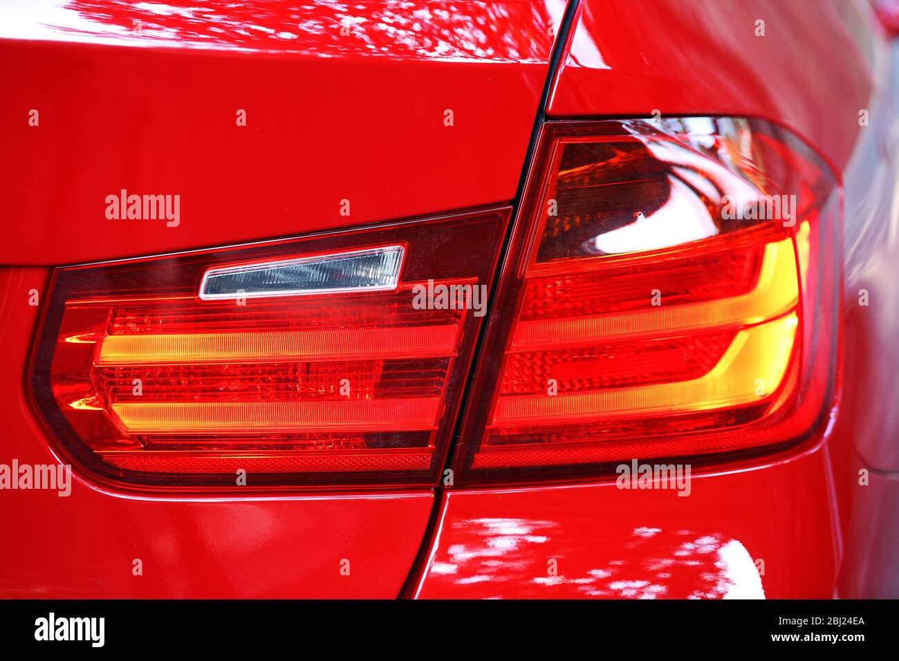 Taillights of red car Stock Photo - Alamy