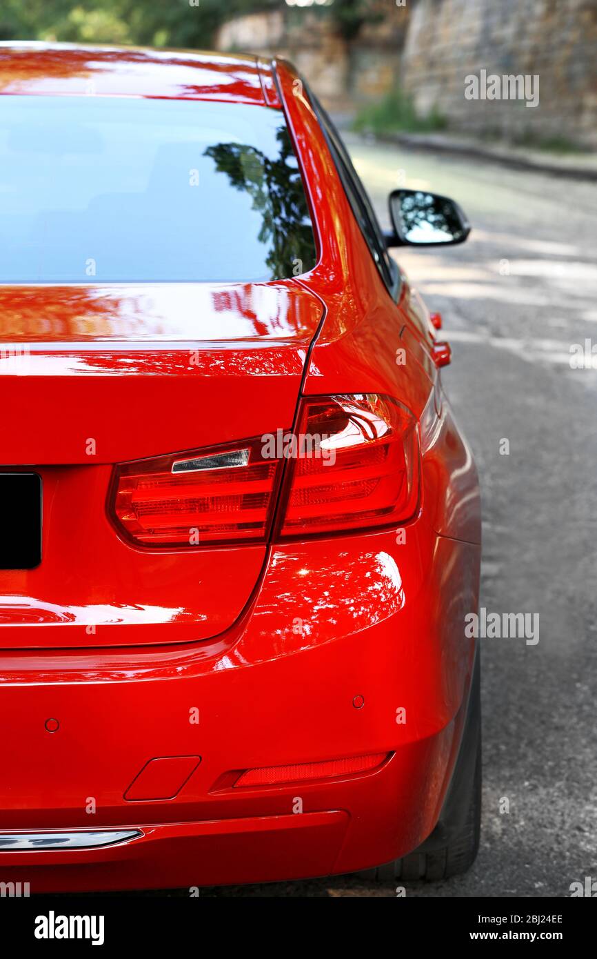 Red car, outdoors Stock Photo - Alamy