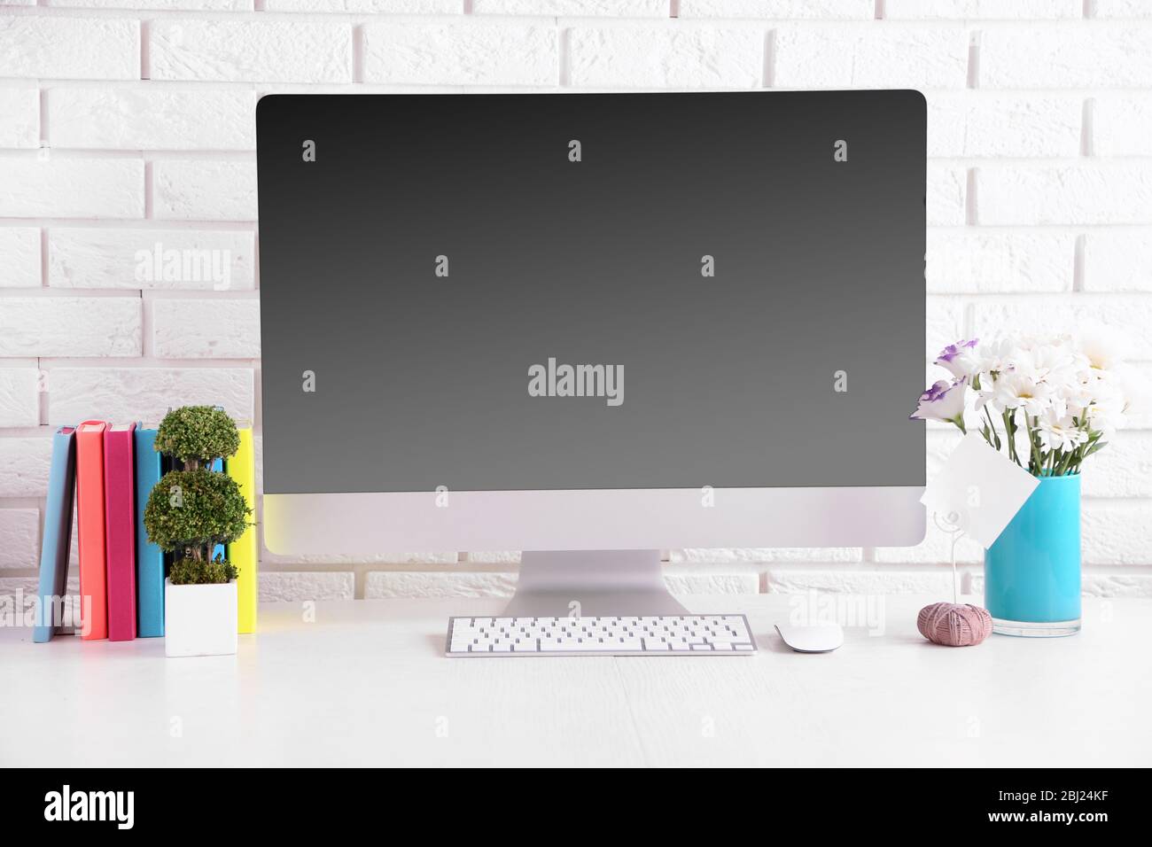 Office workplace with modern computer Stock Photo - Alamy