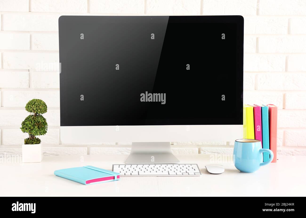 Office workplace with modern computer Stock Photo - Alamy