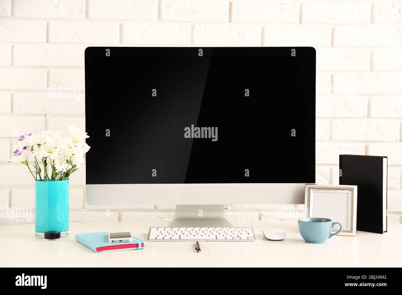 Office workplace with modern computer Stock Photo - Alamy