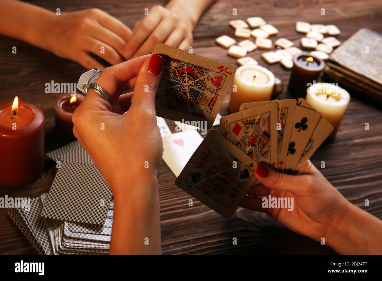 Witch - fortune teller reading fortune close up Stock Photo - Alamy