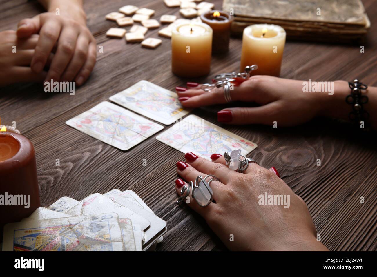 Witch - fortune teller reading fortune close up Stock Photo - Alamy