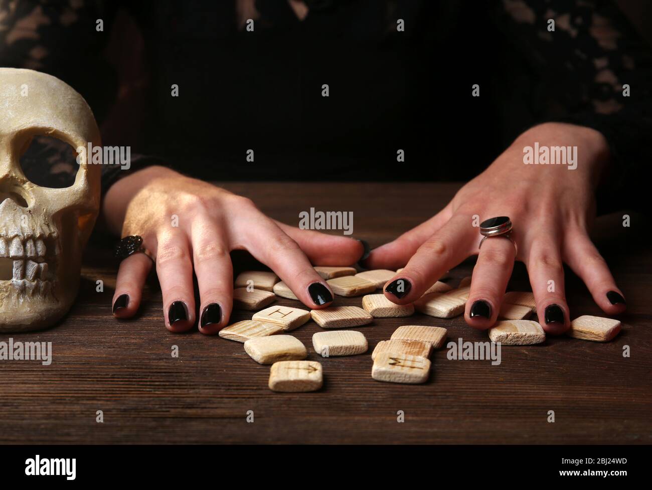 Witch - fortune teller reading fortune close up Stock Photo - Alamy