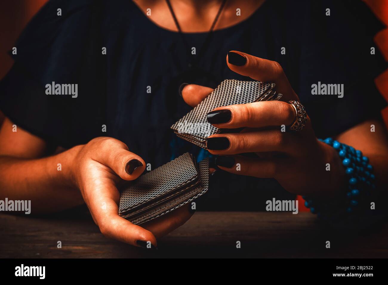 Witch - fortune teller reading fortune close up Stock Photo - Alamy