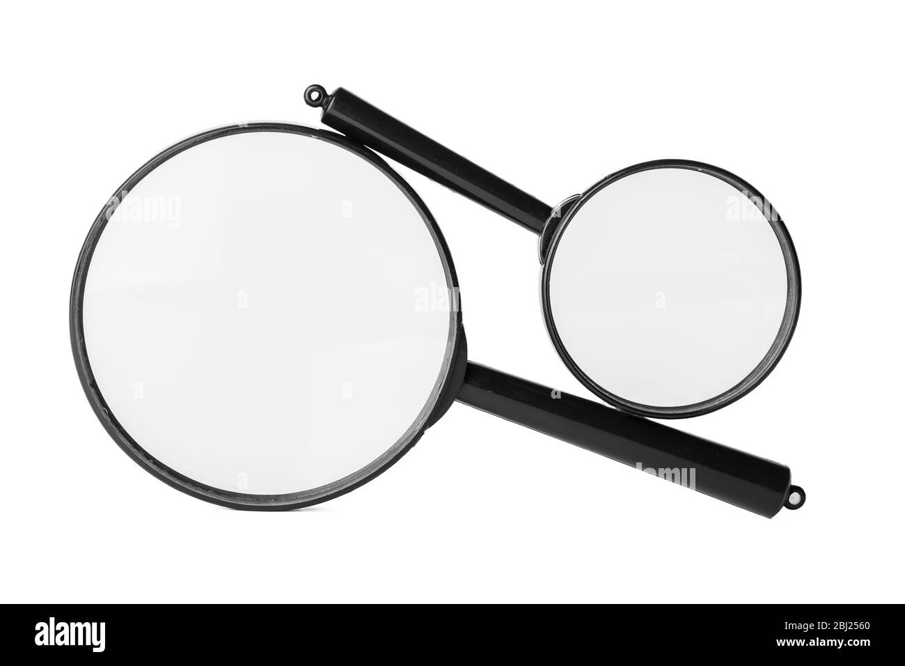 Close up of two magnifying glass, isolated on white background Stock ...