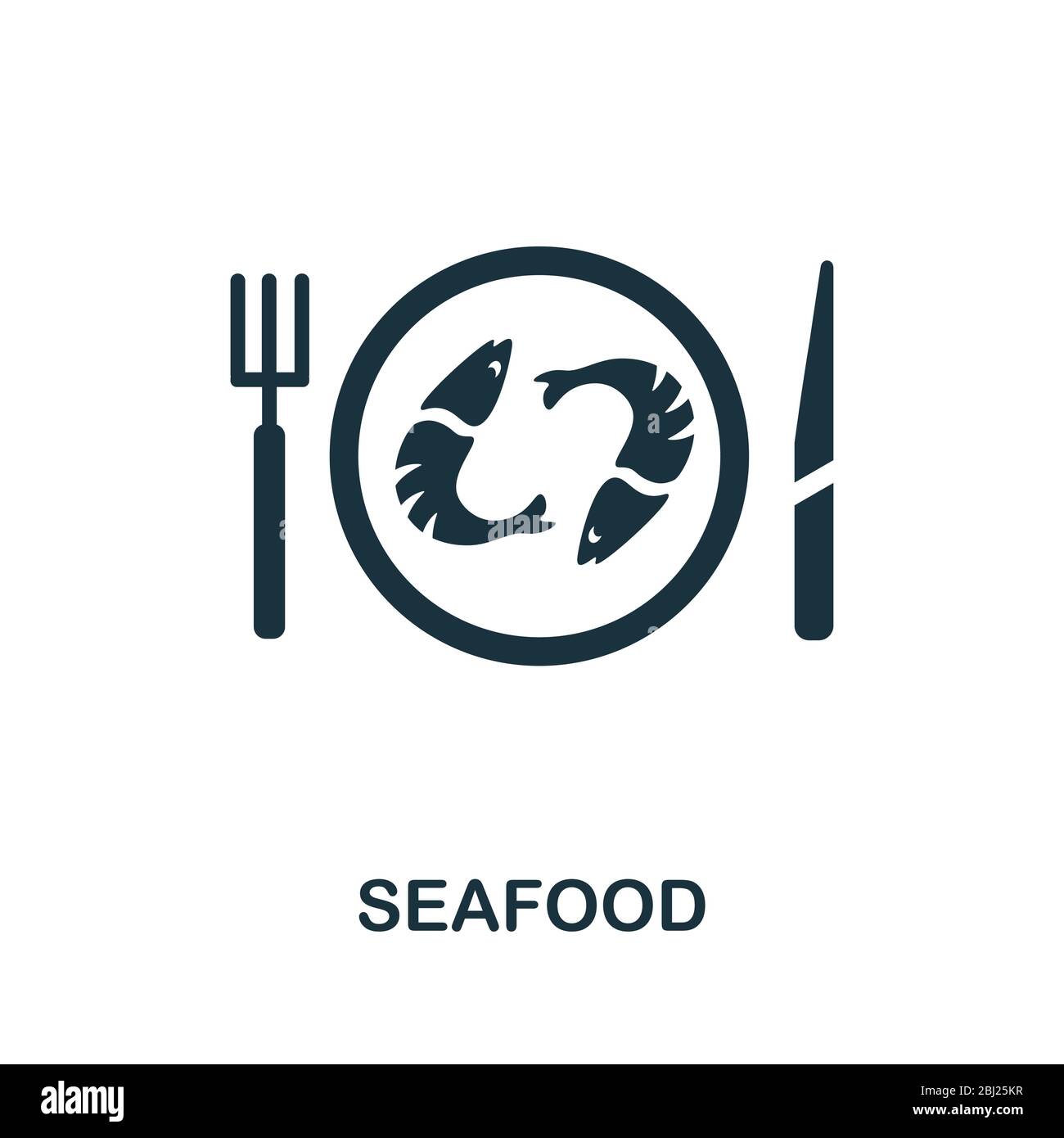 Seafood icon. Simple line element Seafood symbol for templates, web ...