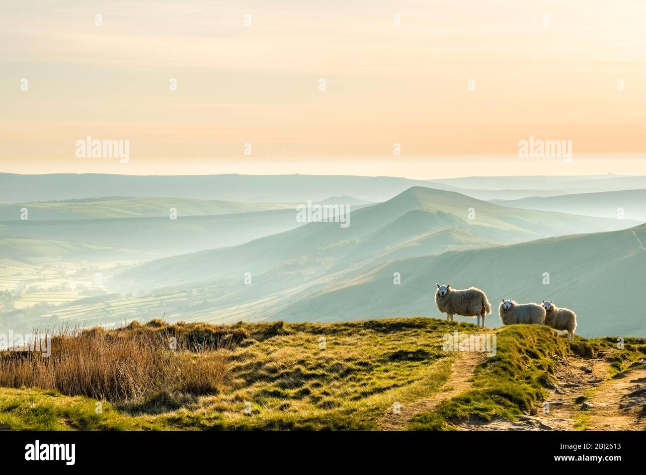 Mam Tor seen from Rushup Edge, Peak District National Park, Derbyshire ...