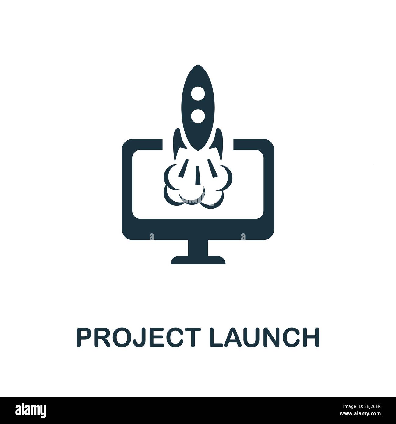 Project Launch icon. Simple illustration from startup collection ... Project Launch icon. Simple illustration from startup collection ...