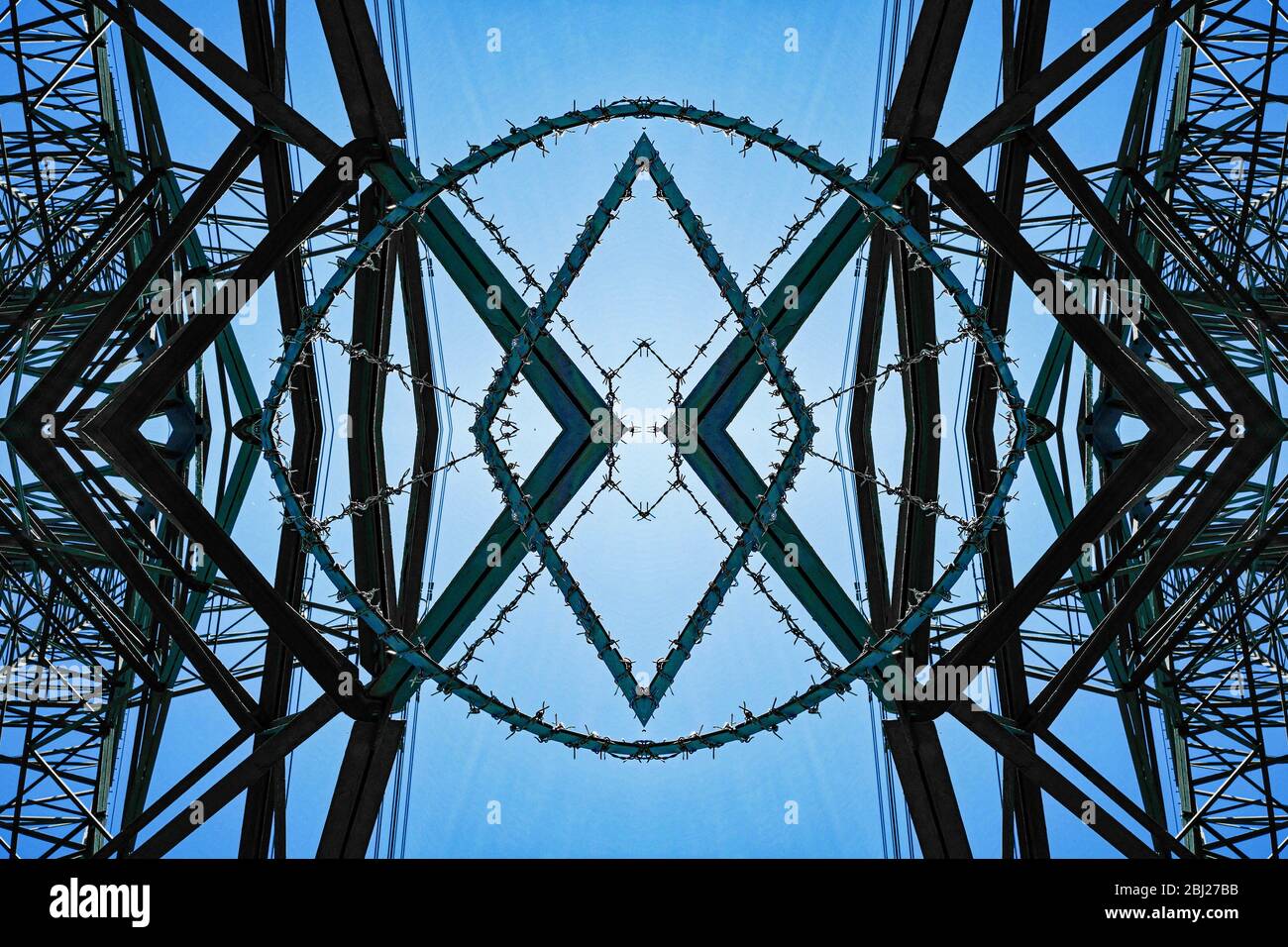 Abstract view of a National Grid Pylon Stock Photo - Alamy