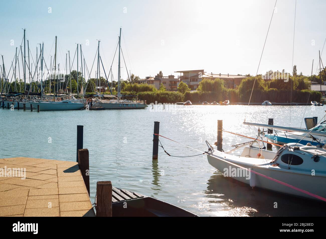 lake Balaton walkway in Balatonfured, Hungary Stock Photo - Alamy