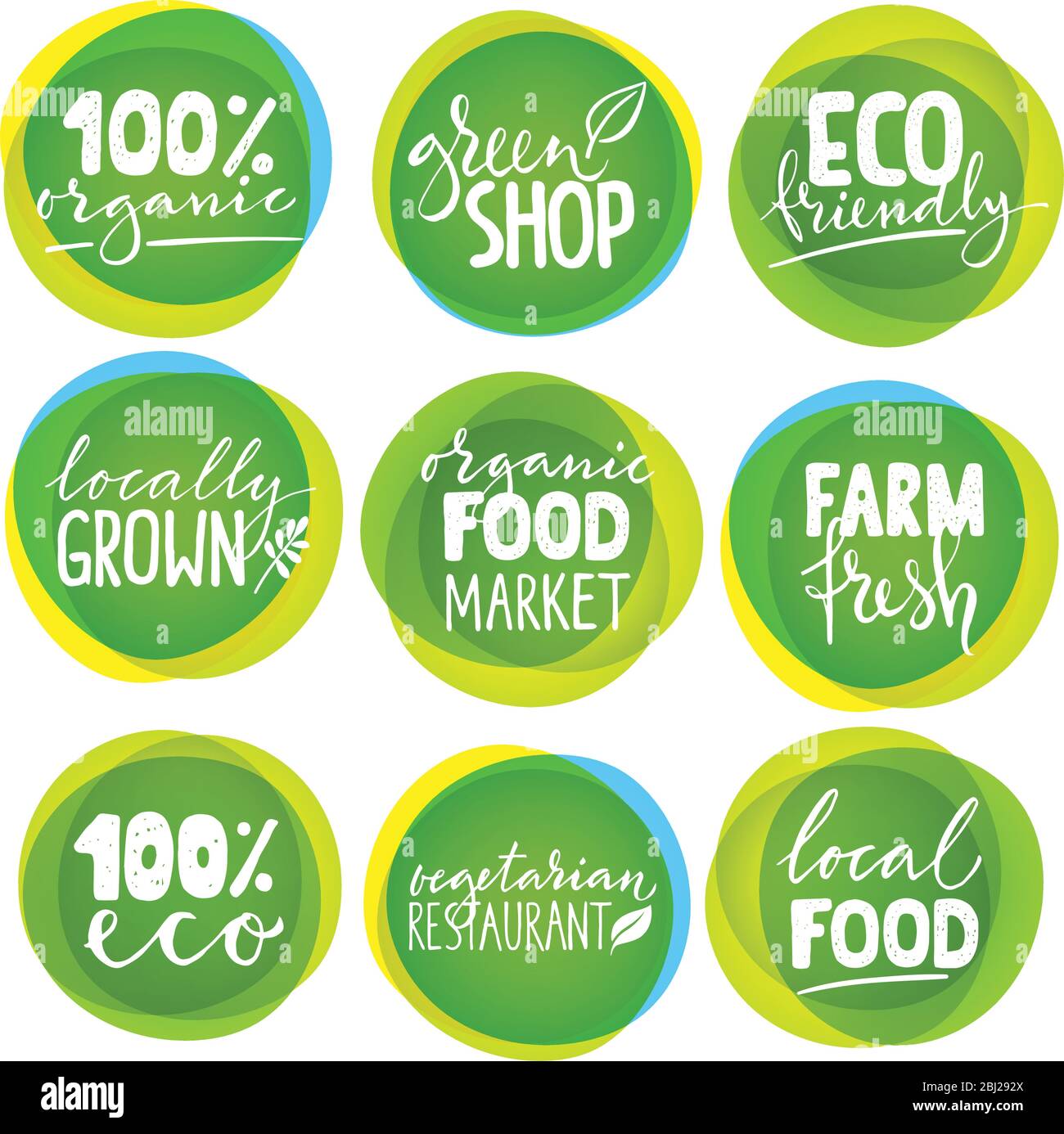 Big vector set of vegetarian labels and stickers with lettering Stock ...