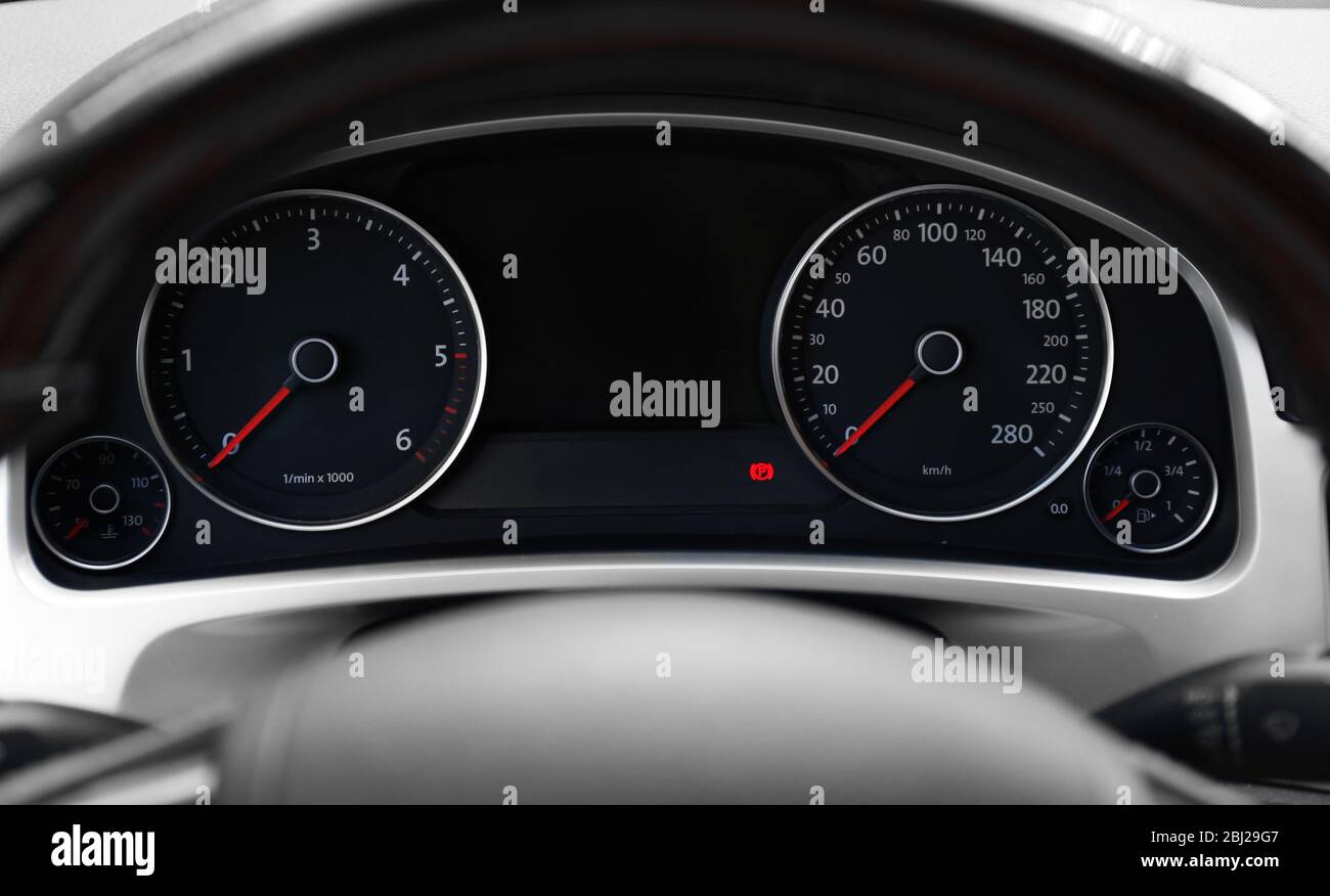 Modern car illuminated dashboard Stock Photo - Alamy