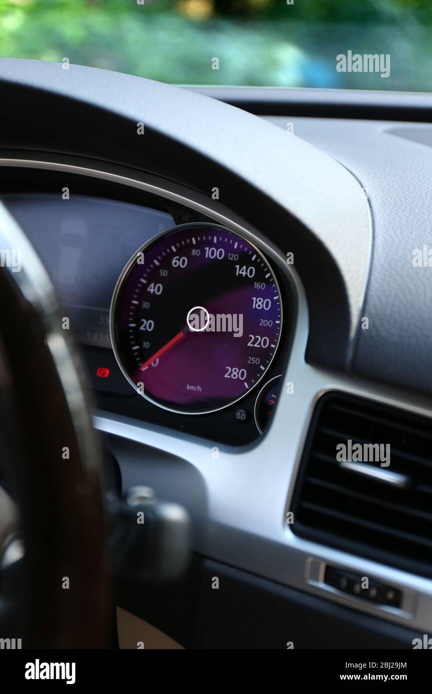Modern car illuminated dashboard Stock Photo - Alamy