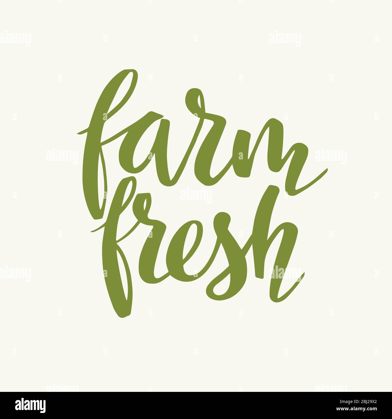 Organic and farm fresh product natural calligraphy Stock Vector Image ...