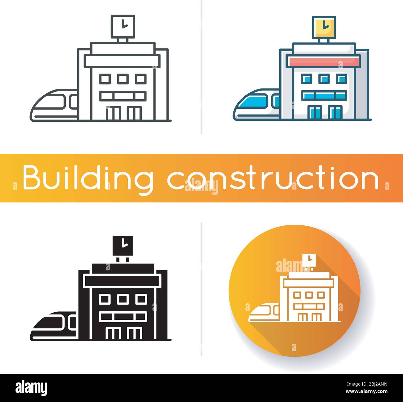 The train station facade Stock Vector Images - Alamy