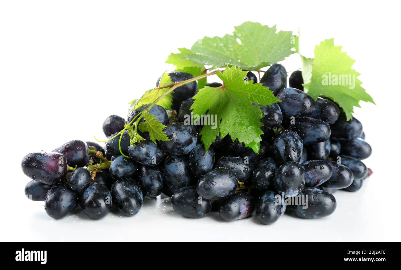 Fresh ripe grapes, isolated on white Stock Photo - Alamy