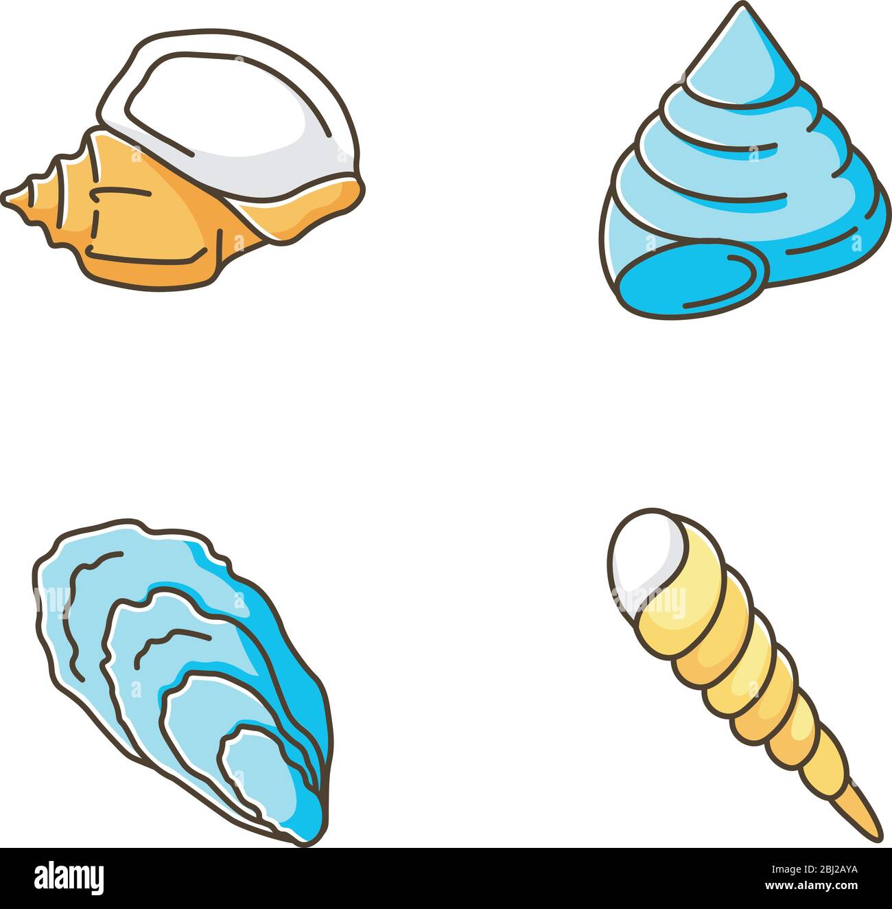 Different seashells Stock Vector Images - Alamy
