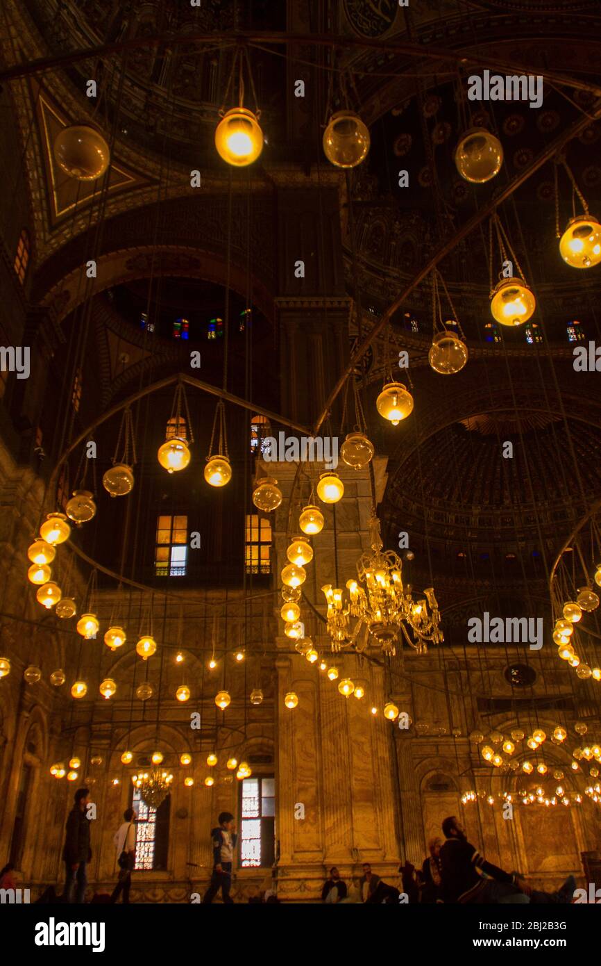 Inside the mosque of muhammad Ali in the Citadel of Cairo or Citadel of ...