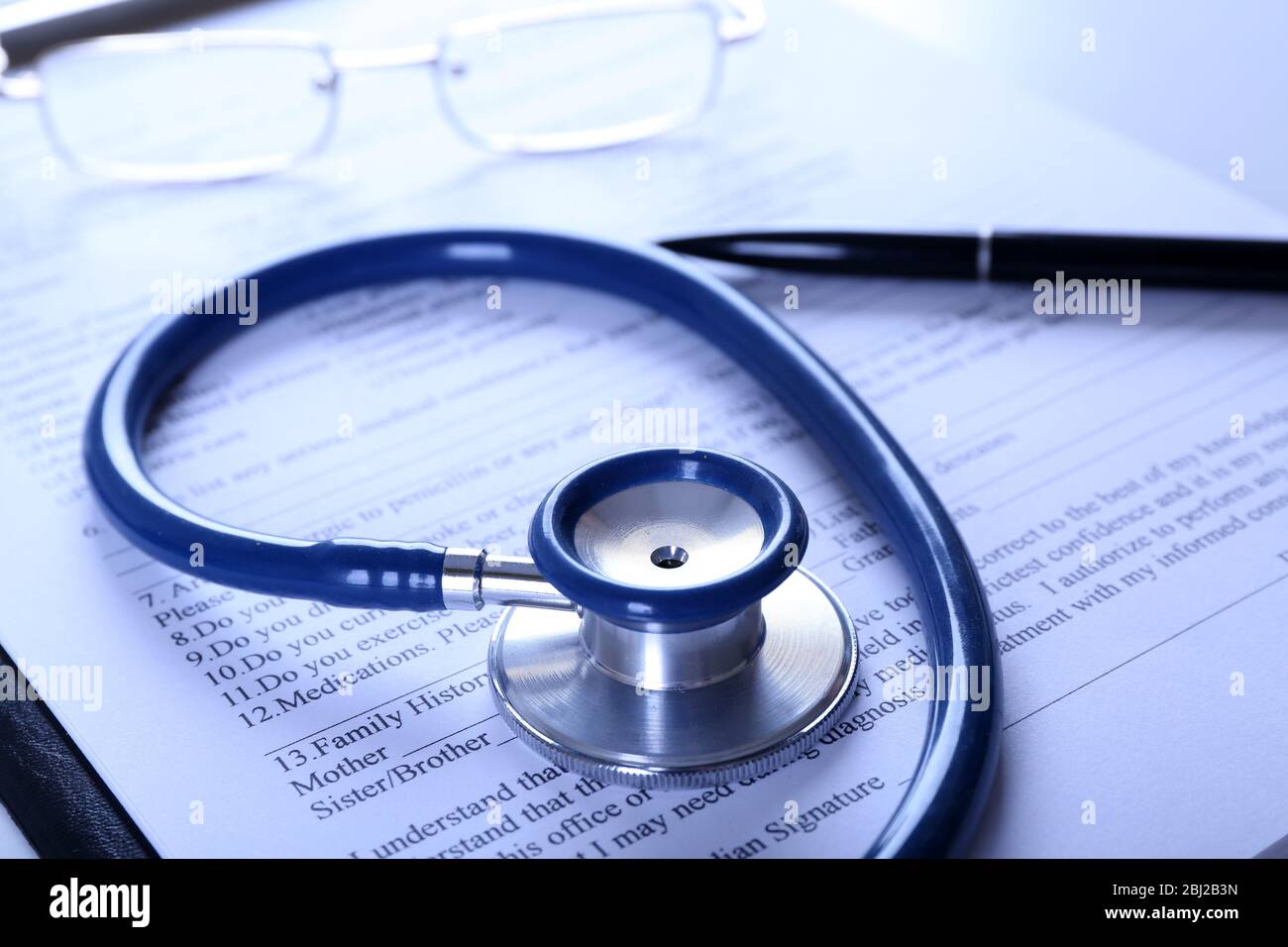 Doctor workplace close up Stock Photo - Alamy