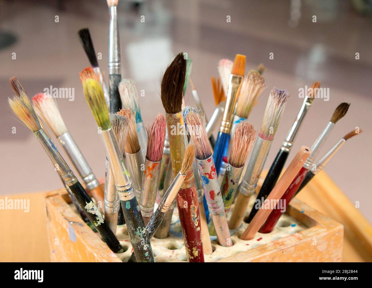 Artist paint brushes cleaned and ready for a painting class in London ...