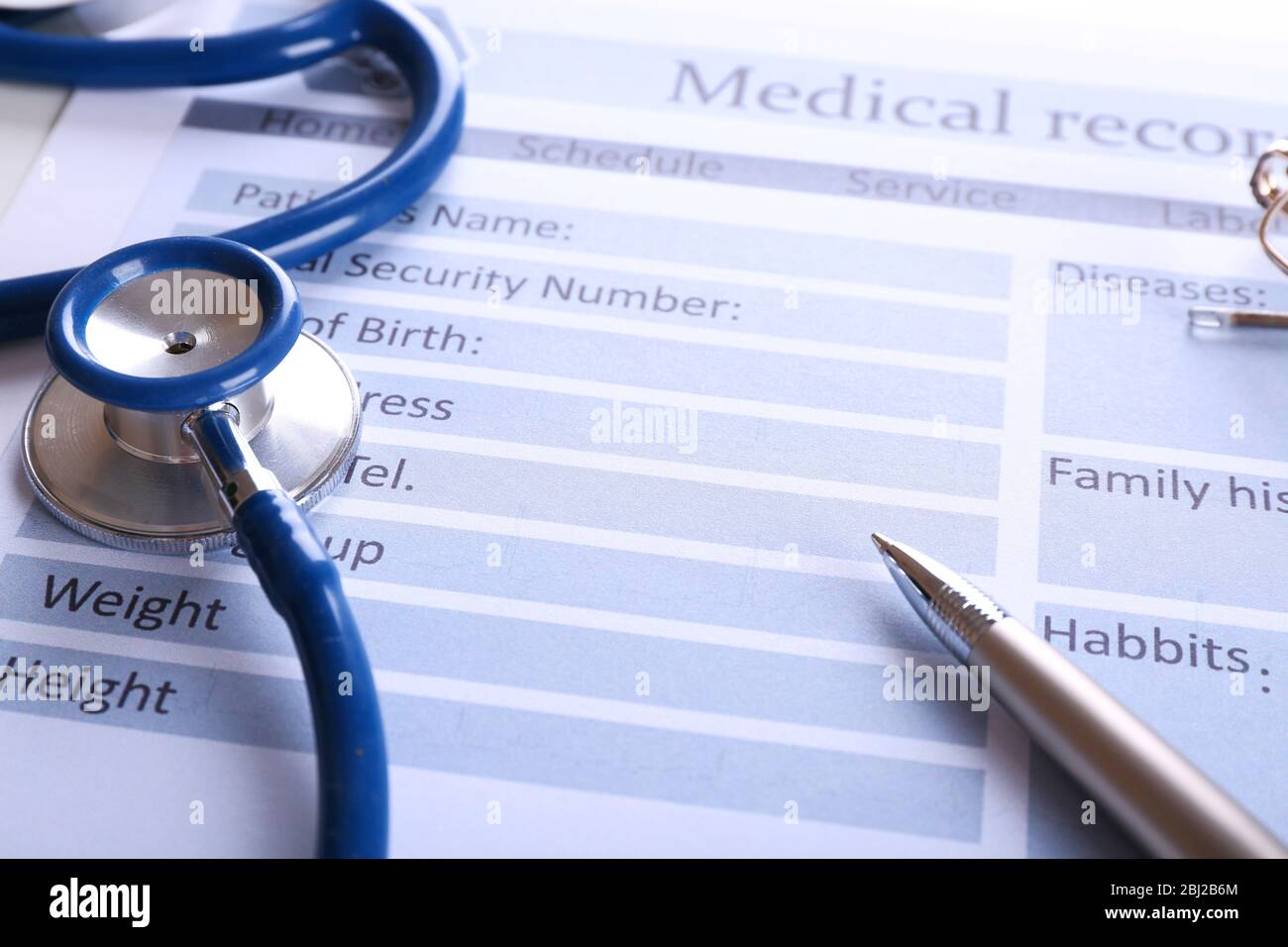 Doctor workplace close up Stock Photo - Alamy
