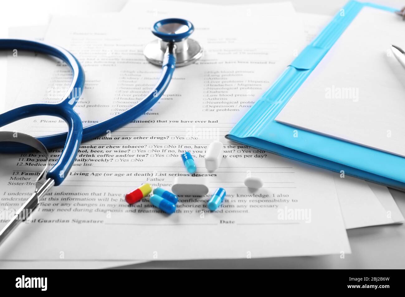 Doctor workplace close up Stock Photo - Alamy
