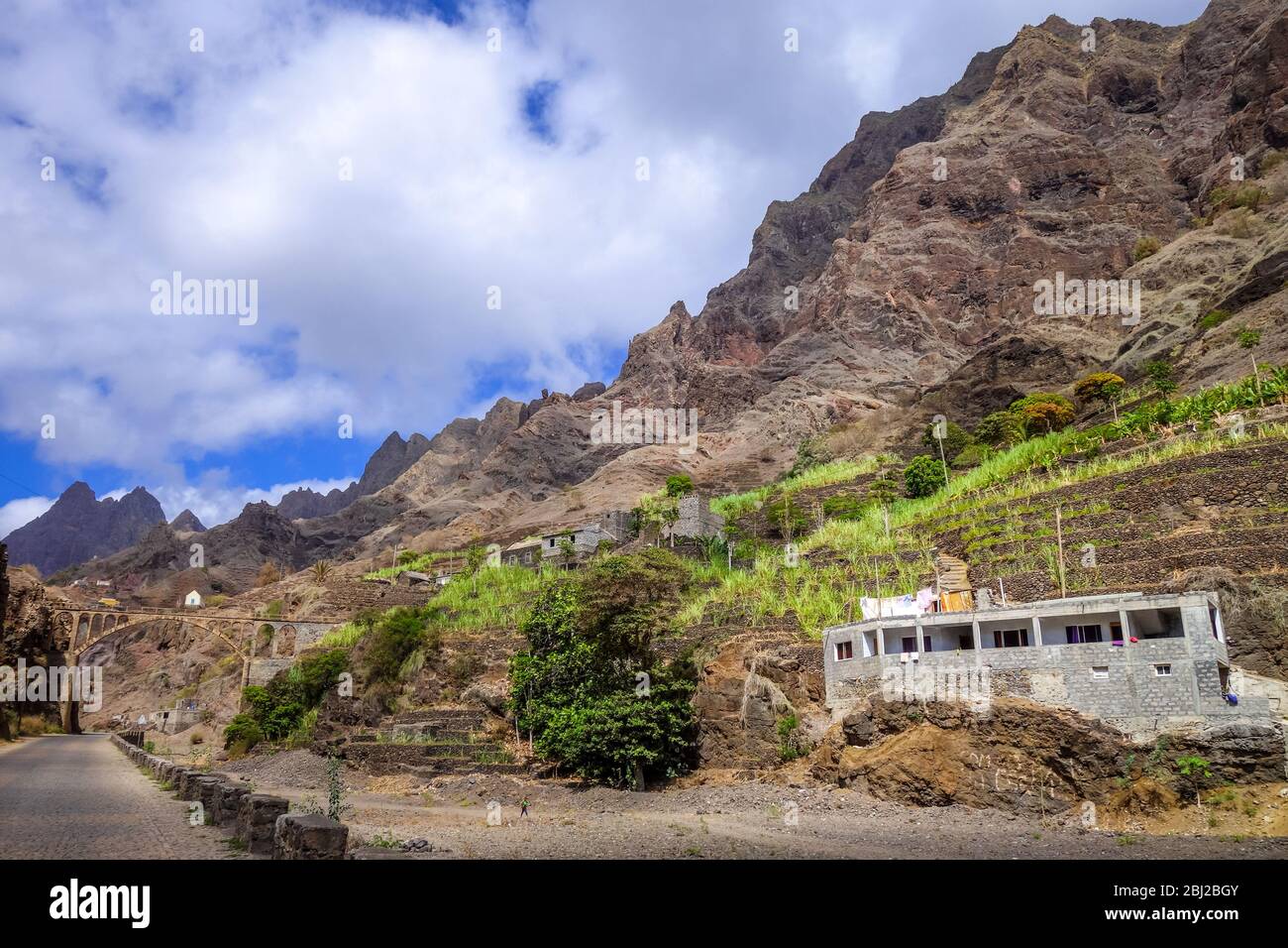 Mountains in background santo antao cape cabo verde hi-res stock ...
