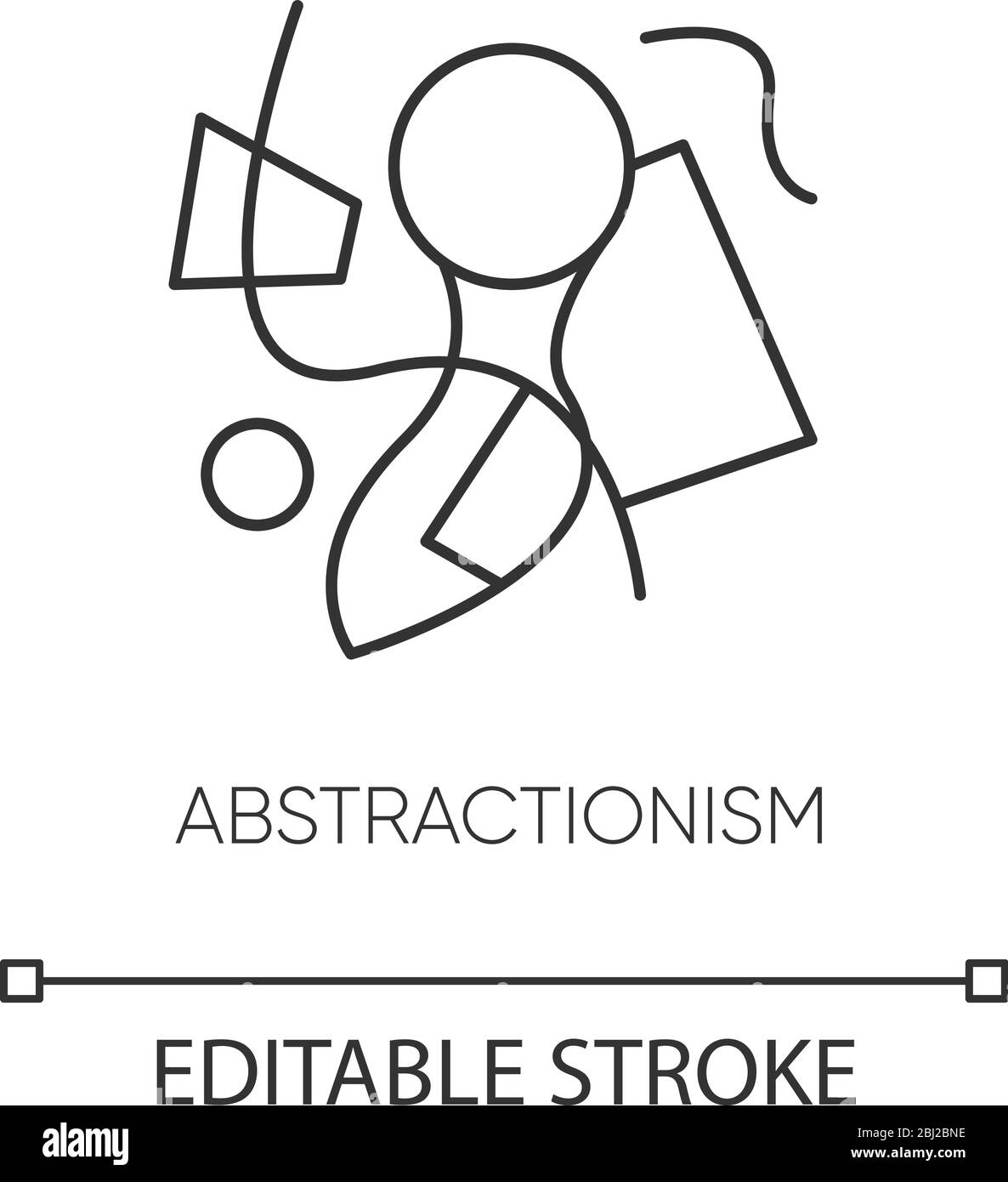 Abstractionism pixel perfect linear icon Stock Vector Image & Art - Alamy