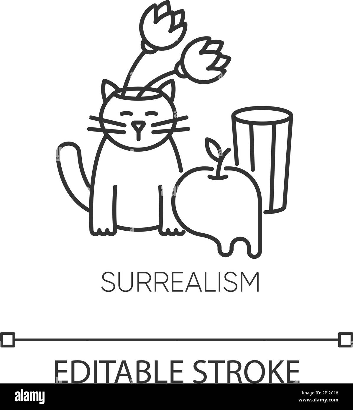 Surrealism art style pixel perfect linear icon Stock Vector Image & Art ...