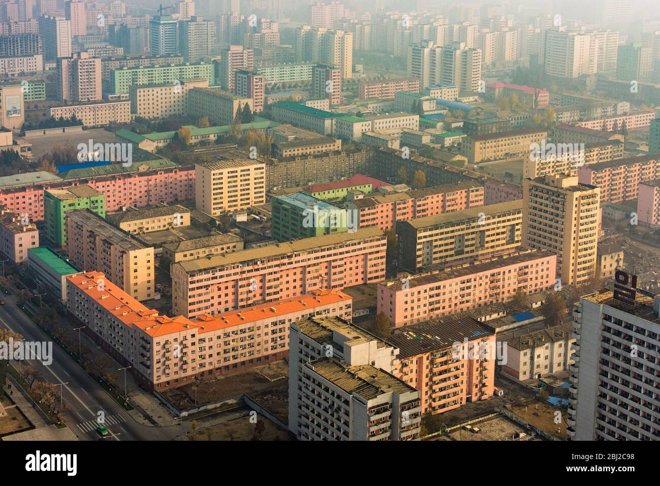 Pyongyang / DPR Korea - November 10, 2015: Apartment blocks in ...