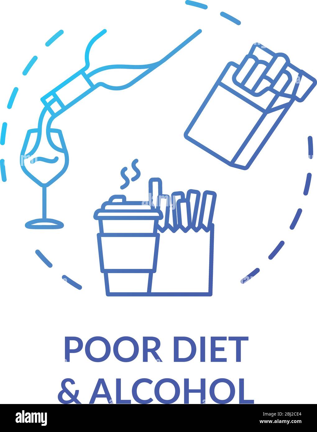 Poor diet and alcohol concept icon Stock Vector Image & Art - Alamy