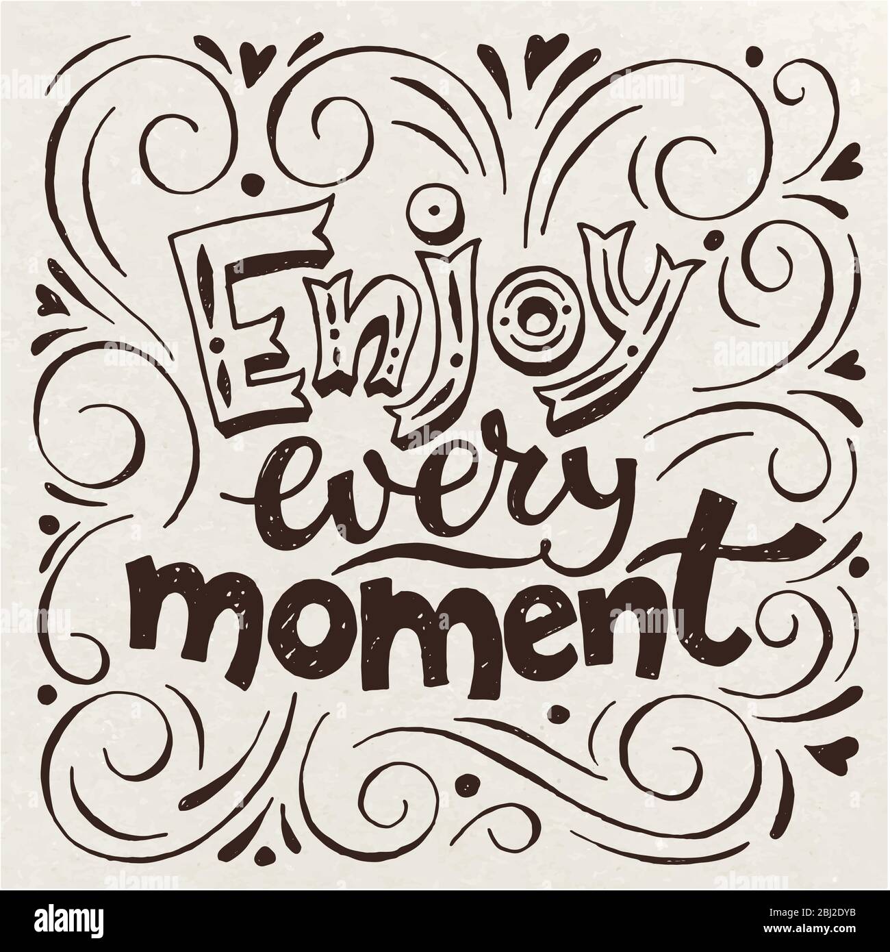 Enjoy every moment colored blackboard design motivational poster Stock ...