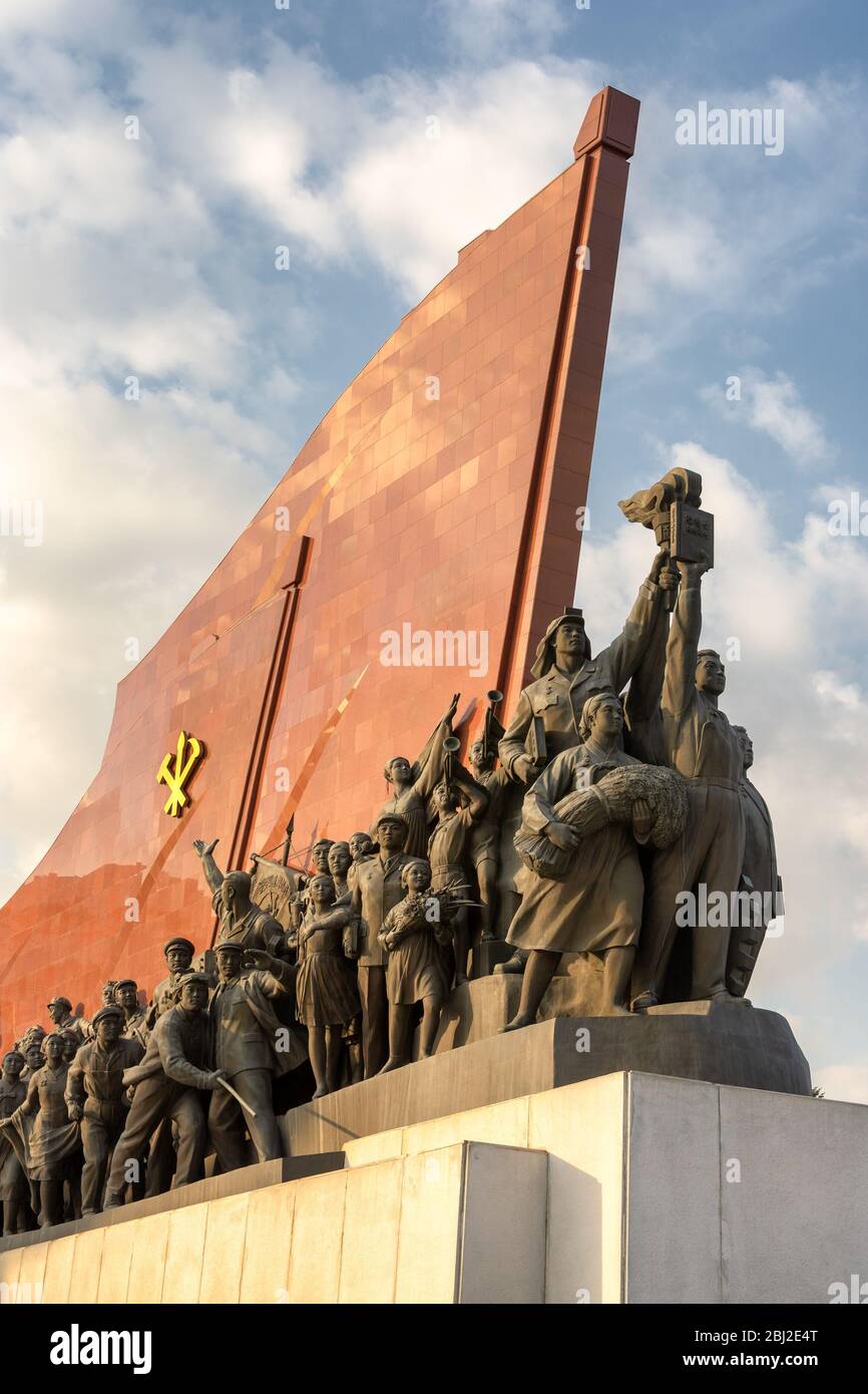 Pyongyang / DPR Korea - November 12, 2015: Bronze statues at the Grand ...