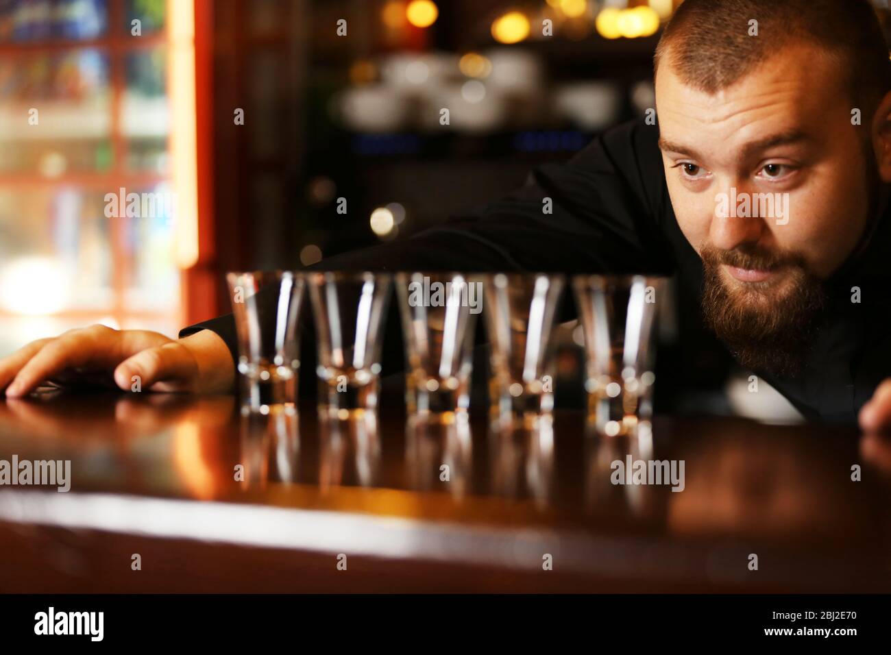 Bartender at work Stock Photo - Alamy