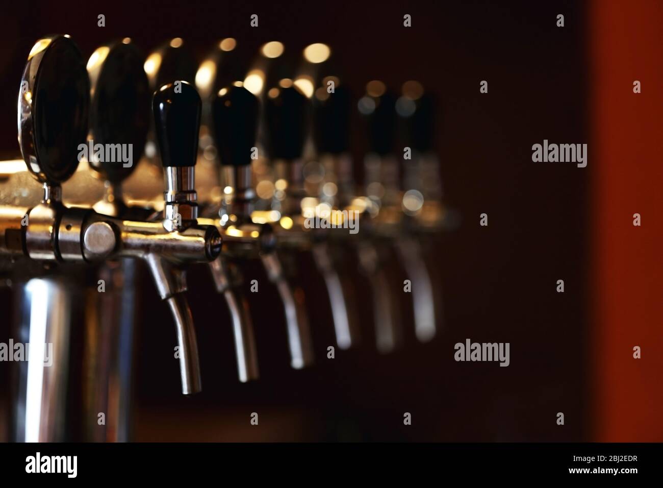 Beer taps close-up Stock Photo - Alamy