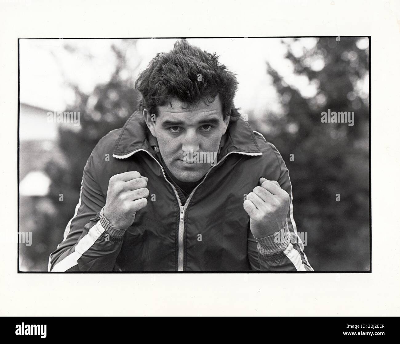 Posed portrait of heavyweight boxer Gerry Cooney in 1981 Stock Photo ...