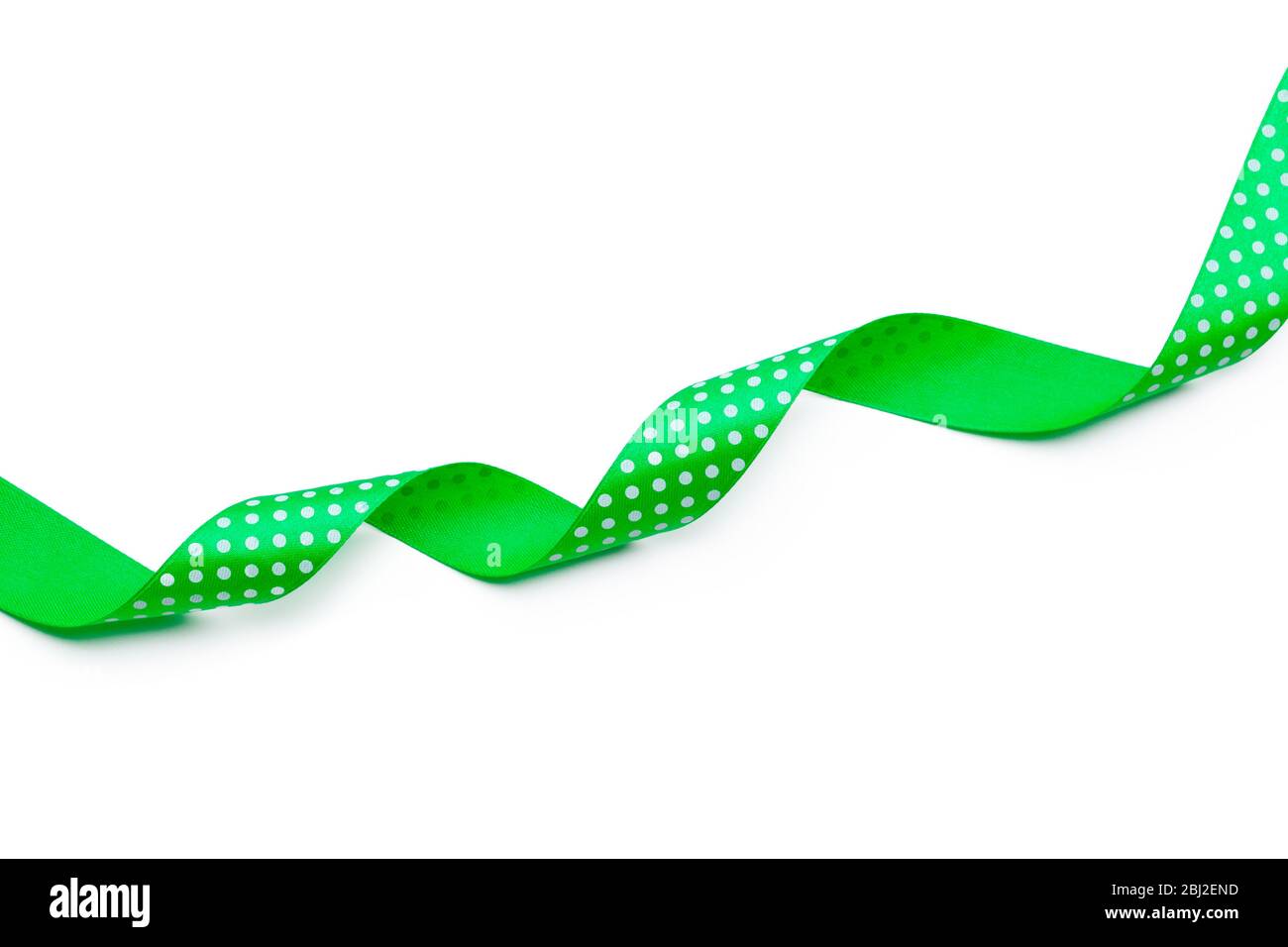 green ribbon border isolated on white background Stock Photo - Alamy